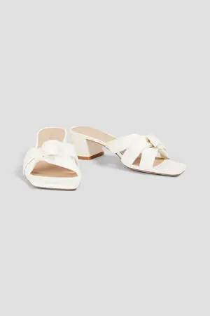 STUART WEITZMAN Sofia 45 Bow-detailed Mules - Ivory