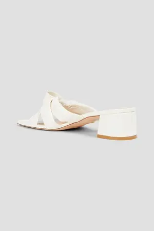 STUART WEITZMAN Sofia 45 Bow-detailed Mules - Ivory