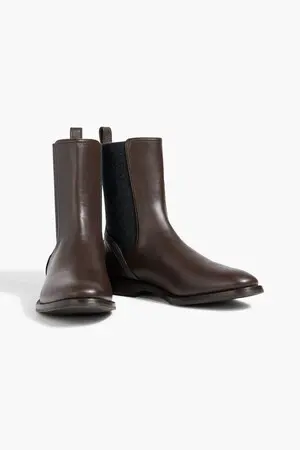 Brunello Cucinelli Bead-embellished Leather Chelsea Boots