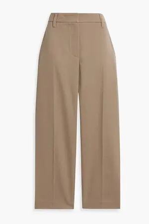 Brunello Cucinelli Cropped Cotton-twill Pants - Sand