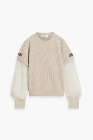 Brunello Cucinelli Embellished Paneled Sweater