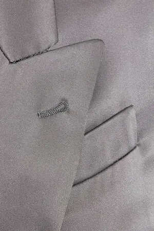 Brunello Cucinelli Double-breasted Silk-satin Blazer - Gray