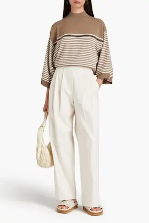 Brunello Cucinelli Cotton-blend Drill Wide-leg Pants