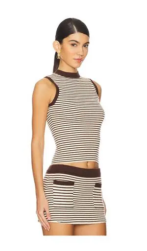Frankies Bikinis Cloud Knit Sleeveless Sweater Top