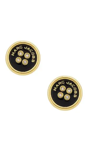 Marc Jacobs Marc Jacobs Button Stud Earrings Gold & Black