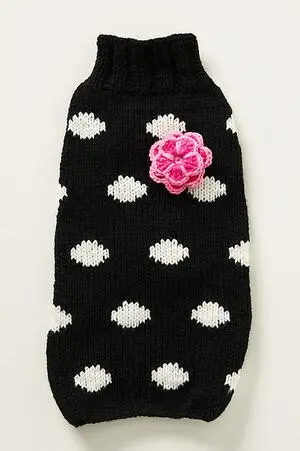 CHILLY DOG Hand-knit Pet Sweater - Black
