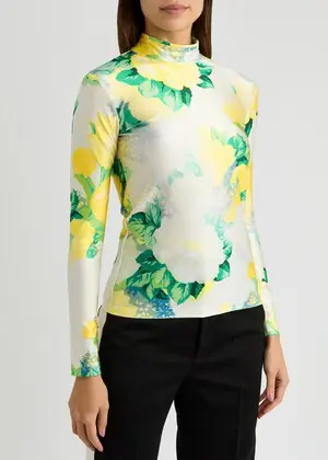 MERYLL ROGGE Floral-print Jersey Top