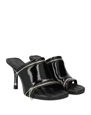 Burberry Leather Stiletto Heel Sandals - Black
