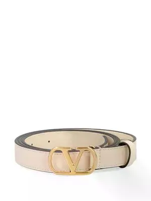 Valentino Garavani VLogo Signature Leather Belt Neutrals