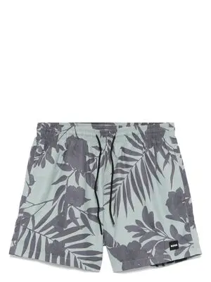 BOSS Seasonal-print Swim Shorts - Green