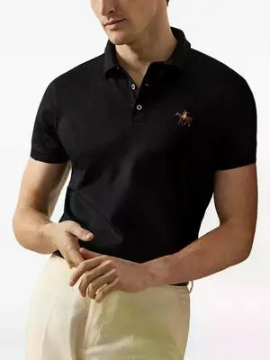 Ralph Lauren Purple Label Logo-embroidered Polo Shirt - Black