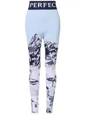 Perfect Moment Landscape-jacquard Leggings - Blue