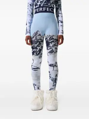 Perfect Moment Landscape-jacquard Leggings - Blue