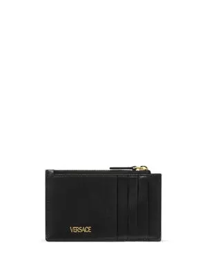 Versace Medusa '95 Quilted Zip Card Holder - Black