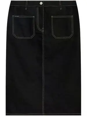 COURREGES Denim Straight Skirt - Black