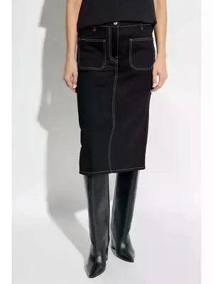 COURREGES Denim Straight Skirt - Black