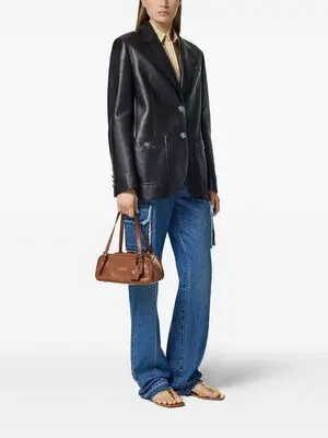 Versace Tag Bowling Shoulder Bag - Brown