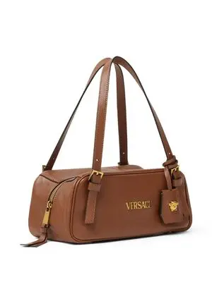 Versace Tag Bowling Shoulder Bag - Brown