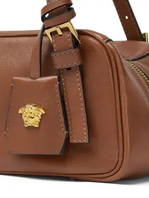 Versace Tag Bowling Shoulder Bag - Brown