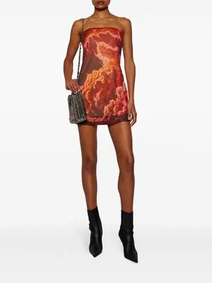 Alexander Wang Crystal-embellished Cloud-print Mini Dress