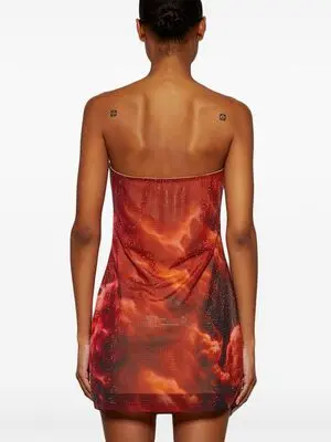 Alexander Wang Crystal-embellished Cloud-print Mini Dress
