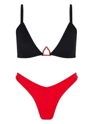 LET'S SWIM Brazilian Bikini Bottom - Red