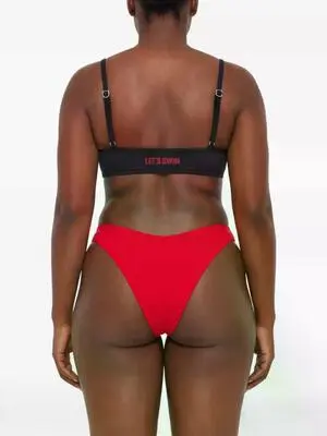 LET'S SWIM Brazilian Bikini Bottom - Red