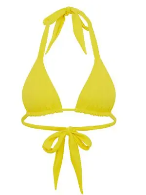 LET'S SWIM Triangle Bikini Top - Yellow