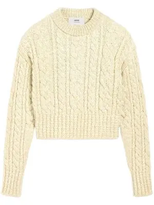 AMI Paris Cable Knit Lurex Jumper