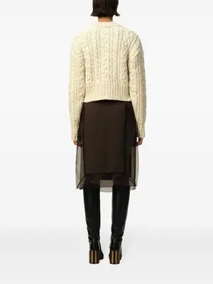 AMI Paris Cable Knit Lurex Jumper