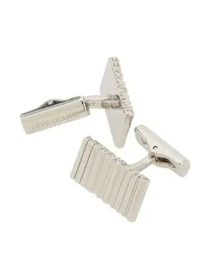 FERRAGAMO Logo-engraved Cufflinks - Palladium