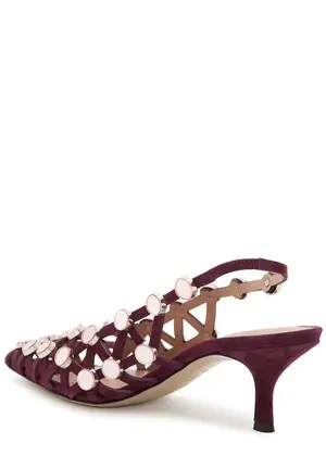 Attico Grid 50 Embellished Slingback Pumps