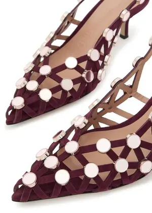 Attico Grid 50 Embellished Slingback Pumps