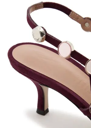 Attico Grid 50 Embellished Slingback Pumps