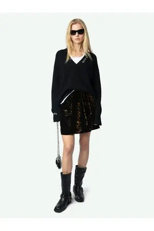 Zadig&Voltaire Zadig & Voltaire Jerry Velvet Mini Skirt - Brown