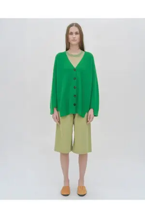 Rosetta Getty Ribbed Paneled Cardigan