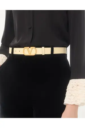 Valentino Garavani Vlogo Signature Belt - Natural