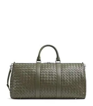 Bottega Veneta Leather Intrecciato Cabin Duffle Bag - Green