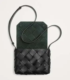 Bottega Veneta Intreccio Diago Cross-body Bag - Grey