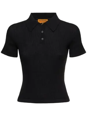 Guest In Residence GUEST IN RESIDENCE Shrunken Cashmere Polo - Black