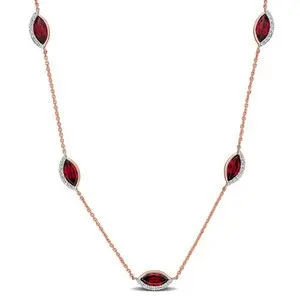 JULIANNA B. Birthstone And Diamond 14k Gold Necklace - Garnet