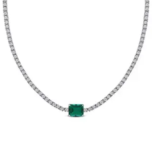 JULIANNA B. Solitaire Tennis Necklace - Emerald