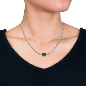 JULIANNA B. Solitaire Tennis Necklace - Emerald