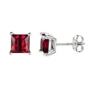 DONATELLO GIAN Name' Sterling Silver Stud Earrings - Red