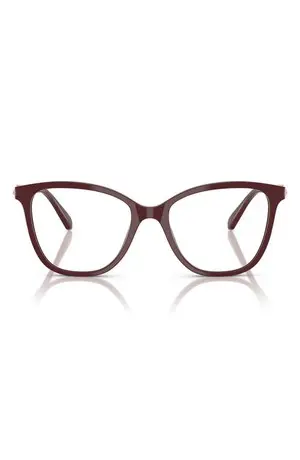 SWAROVSKI 54mm Square Eyeglasses - Burgundy