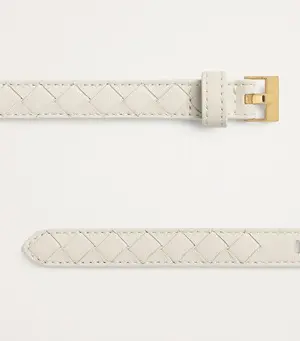 Bottega Veneta Woven Lambskin Thin Watch Belt