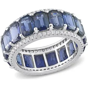 JULIANNA B. Gemstone And Diamond Eternity Ring - Blue Sapphire/white Gold