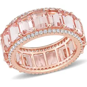 JULIANNA B. Gemstone And Diamond Eternity Ring - Morganite/rose Gold