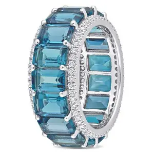 JULIANNA B. Gemstone And Diamond Eternity Ring - Topaz/white Gold