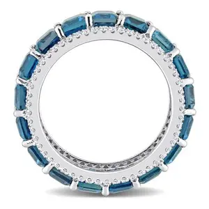 JULIANNA B. Gemstone And Diamond Eternity Ring - Topaz/white Gold